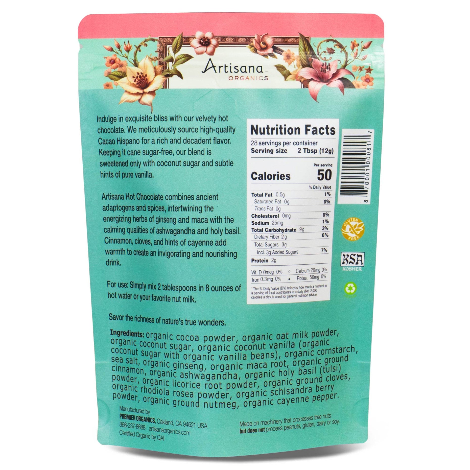 Artisana Organics Hot Chocolate with Adaptogens – Artisana Market